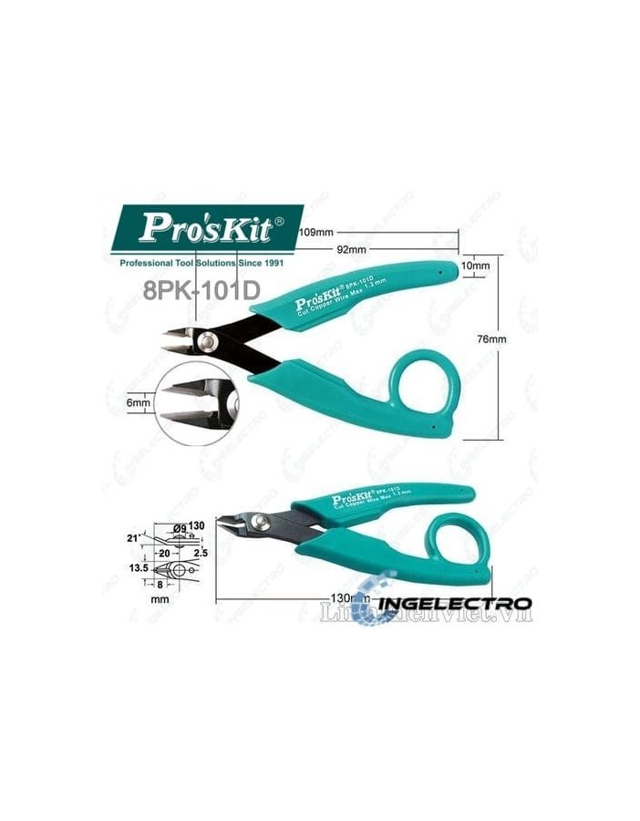 Cortafrio de corte diagonal (1,3 mm) | PROSKIT 8PK-101D | Herramientas ...